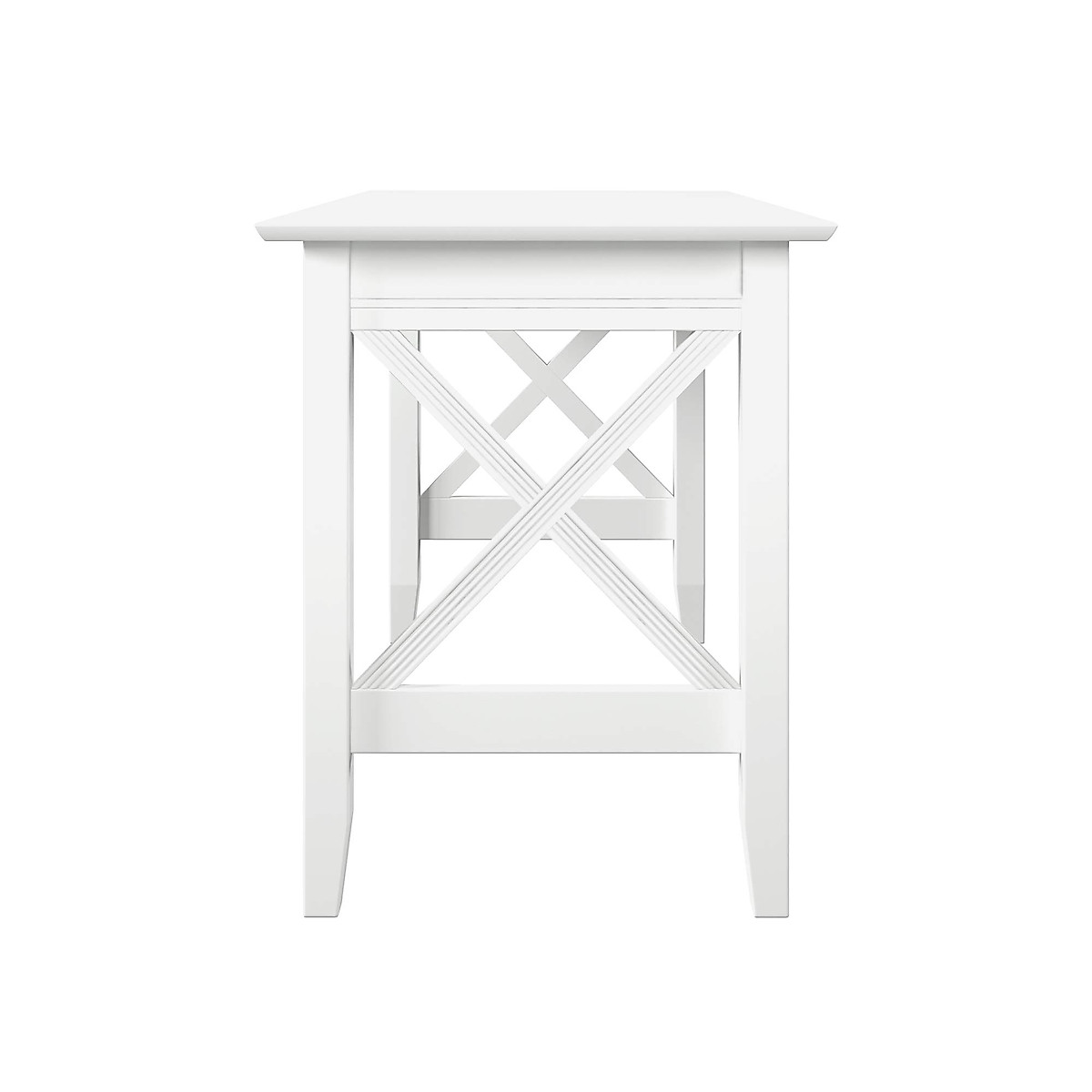 AFI 48" Solid Wood Writing Desk - Sturdy X Design - Home Office Desk Laptop Computer Work Study Table with USB Charger White