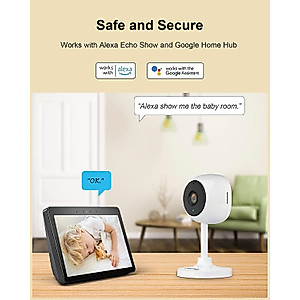 VENZ 2pcs Indoor Security Camera,1080P HD Plug-in WiFi Home Camera for Baby/Dog/Cat/Pet with Phone App,2 Way Audio,Motion Detection,Night Vision,Compatible with Alexa & Google
