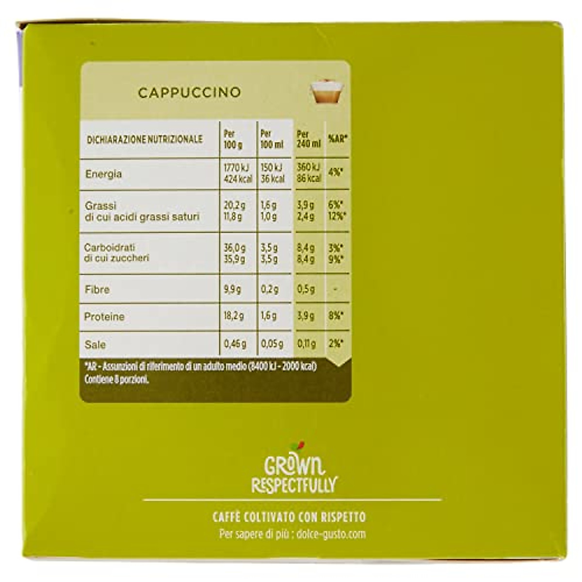 Nescafe Dolce Gusto Cappuccino 16 Capsules 100g