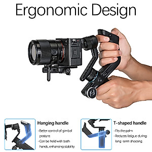 All in 1 Camera Gimbal Stabilizer - FeiyuTech SCORP Mini, Handheld Video Stabilizers for Mirrorless Camera, Gopro & Smartphone, 2.6 lb Payload, for Sony/Canon/Panasonic/Nikon/Fujifilm