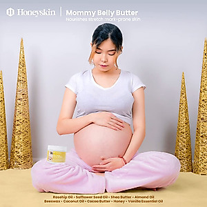 Honeyskin Belly Butter for Pregnant Women - Skin Repair & Deep Stretch Mark Removal - Massage Cream Hydro Boost Moisturizer with Shea Butter Oil - Pregnancy Stretch Mark Prevention & Treatment (4oz)