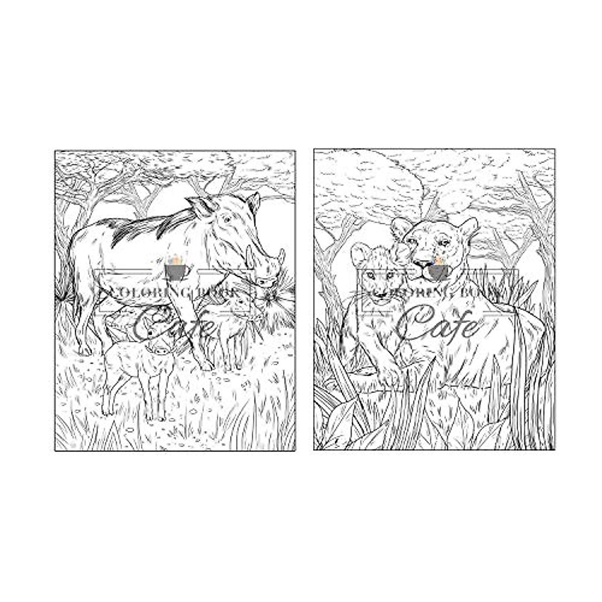 100 Wildlife Scenes: An Adult Coloring Book Featuring 100 Most Beautiful Wildlife Scenes with Animals, Birds and Flowers from Oceans, Jungles, Forests and Savannas