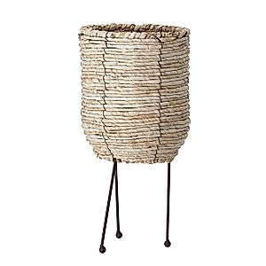 Bloomingville Large Beige Corn Rope Basket with Metal Legs