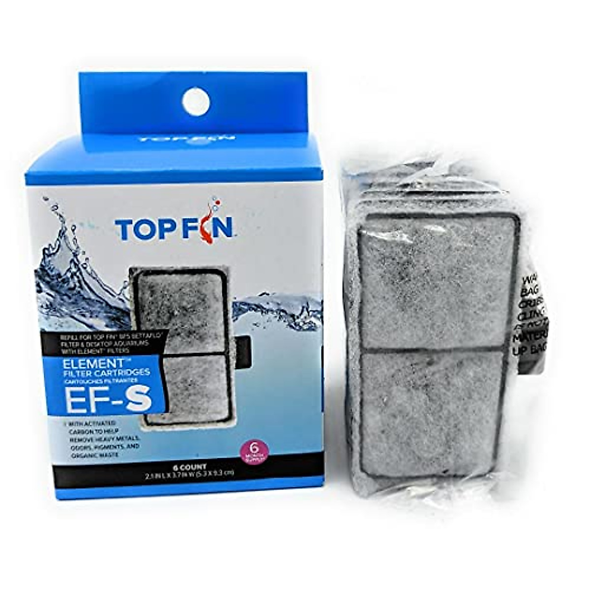 Top Fin EF-S Element Filter Cartridges (6 Count) for Fish Tank