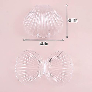 AUEAR, 15 Pack Clear Plastic Mini Sea Shells Candy Boxes Seashell Party Favor Containers Clam Treat Holders for Wedding Accessories Decorations Candy Supplies Gift