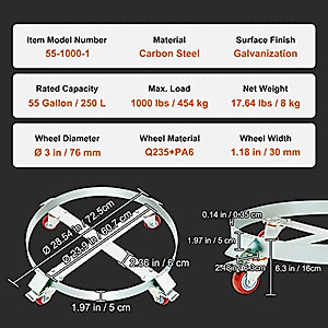 55 Gallon Heavy Duty Drum Dolly