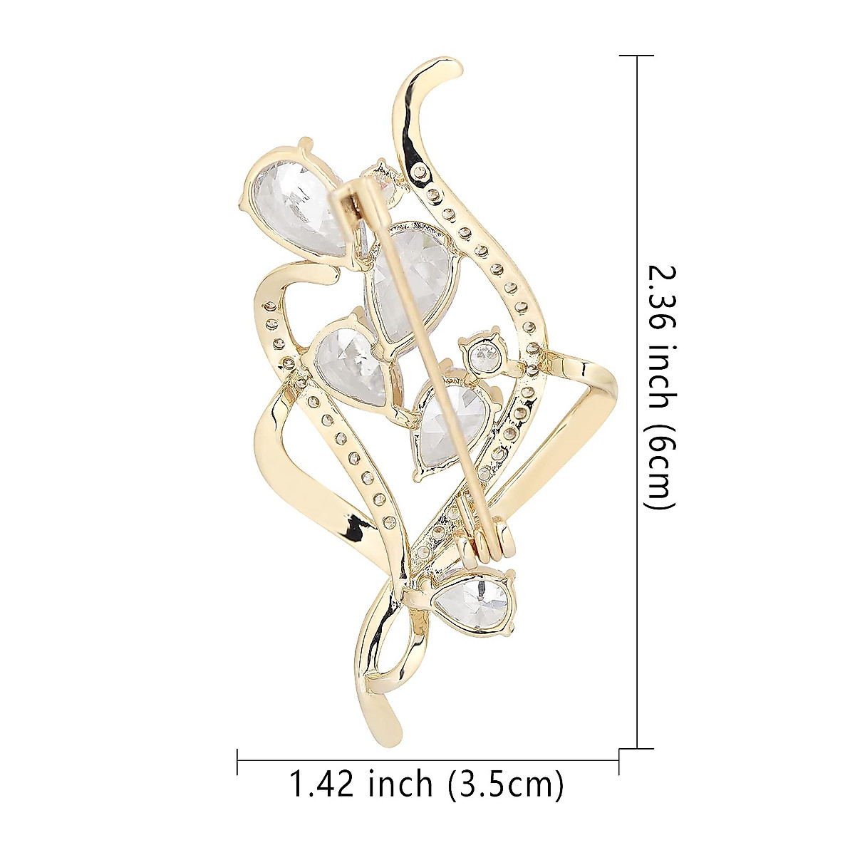 Zirconia Crystal Flower Brooches Pins for Women bouquets Costume Jewelry Gifts (rose gold)