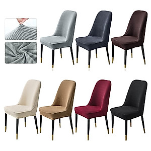 XGANGM Velvet Dining Chairs Slipcovers Without Arms Curved Back Dining Room Set of 4/6/2/1 Modern Nordic Accent Kitchen Dining Chairs Protectors Covers for Party Home,M,4PCS