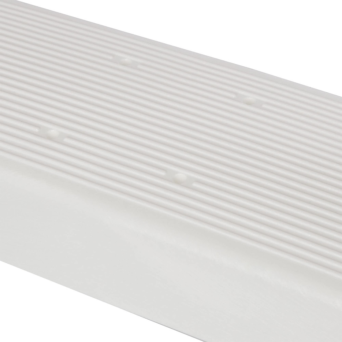 Vinyl Works Heavy Duty Anti Slip Plastic Step Ladder for Above Ground or In Ground Swimming Pools with Ergonomic Aluminum Handrails, White