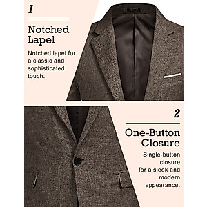 COOFANDY Brown Sports Coat Men Slim Fit Premium Stylish Suit Coat Jacket Modern Business Blazers (Brown M)