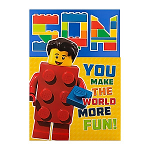 Hallmark Birthday Card for Son - Lego Die Cut Design