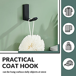 APLusee 2 Pack Bath Robe Hook, 304 Stainless Steel L Shape Coat Holder, Bathroom Home Accessories Matte Black