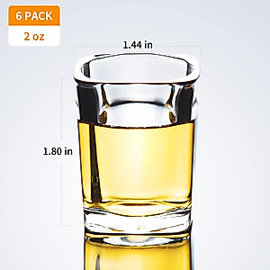 PARACITY 6-Pack Shot Glasses Set, Cool Shot Glasses 2 oz, Tequila Shot Glasses with Heavy Base, Gift for Men, Father's Day Gift