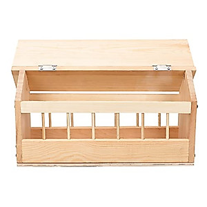 HANABASS Window Bird Feeder Window Bird Feeder Window Bird Feeder Pigeon Feeding Trough Wooden Pigeon Feeder Multi- Hole Pigeon Dish Dispenser Birds Feeding Dispenser Chicken Feeder Quail Cage