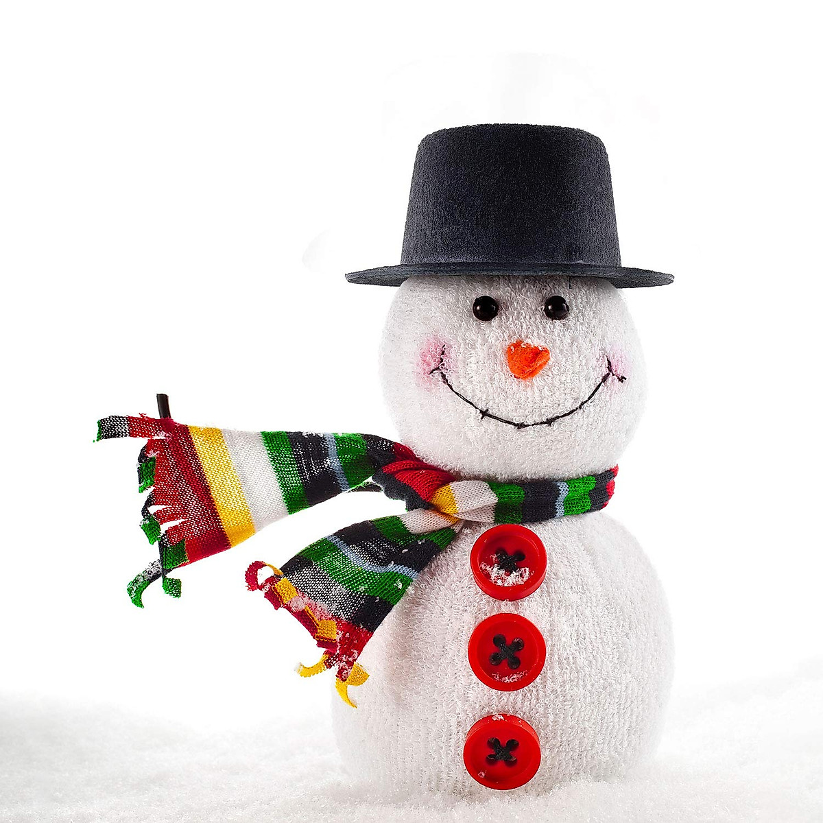 Skylety 8 Pieces Snowman Hats for Crafts Mini Top Hats Felt Top Hats Small Black Craft Top Hats for Christmas Party Snowman Doll Craft Decor