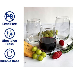 R and R Imports Tybee Island Georgia Souvenir 9 Ounce Laser Engraved Stemless Wine Glass Nautical Designs 4-Pack