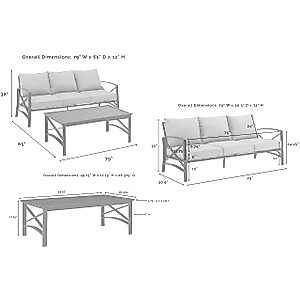 Crosley Furniture Kaplan 2-Piece Outdoor Sofa Patio Furniture Set, Conversation Sets for Porch, Deck, Oiled Bronze with Oatmeal Cushions