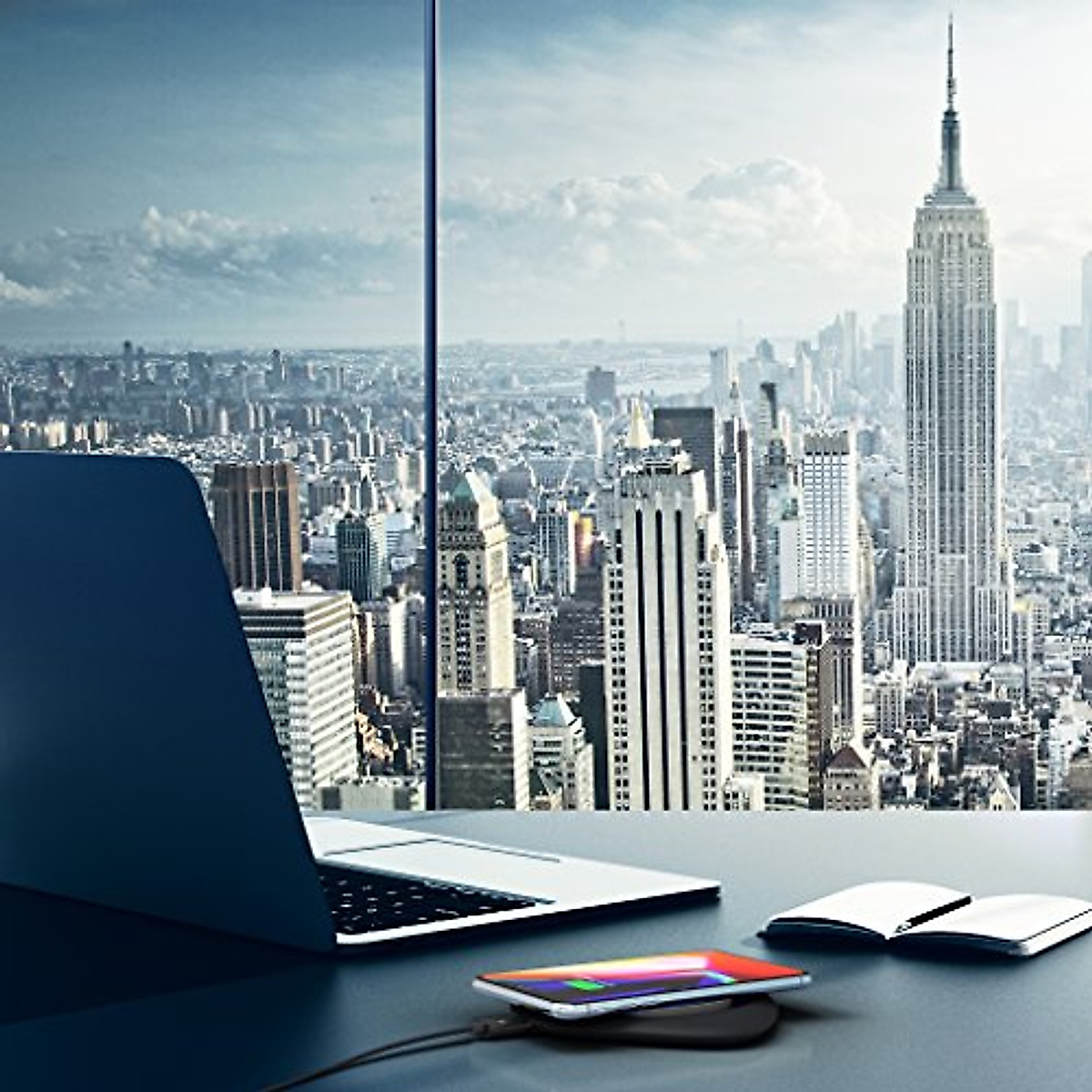 tzumi HyperCharge 10-Watt Wireless Fast Charger Pad for Qi-Compatible iPhones, Androids, and All Wireless Charging Smart Devices – for Home and Office. Includes Qualcomm 3.0 Quick Charge Adapter.