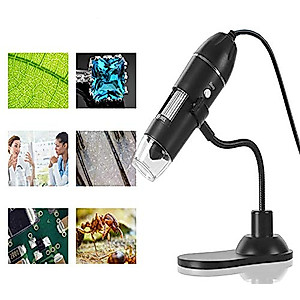 Meichoon Bendable Digital Microscope 1000X Electronic Handheld Portable Mini USB Microscope Magnification Camera with 8 LED HD Lights, NB05