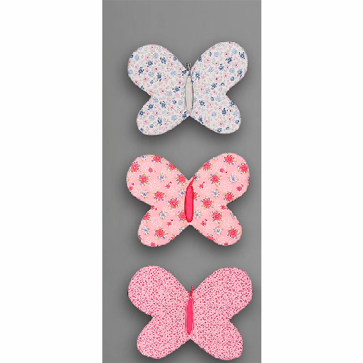 7 PCs Pink Embroidery Butterfly Nursery Crib Bedding Set 100% Cotton Baby Girl 3D Butterfly Themed Cot Bedding Set 1 Quilt, 1 Skirt, 1 Fitted Sheet, 1 Window Valance, 3 Butterfly Shaped Wall Decor