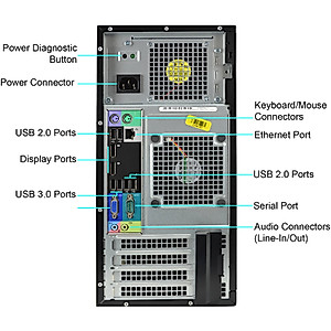 Fast Optiplex Xe2 Mid Size Tower Business PC (Intel Quad Core i7-4770s, 8GB Ram, 2TB HDD + 256GB SSD, WiFi, DVD-RW, HDMI) Win 10 Pro with CD (Renewed)
