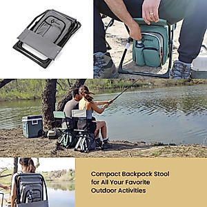Arrowhead Outdoor Multi-Function 3-in-1 Compact Camp Chair: Backpack, Stool & Insulated Cooler, w/Bottle Holder & Storage Bag, External Pockets, Backrest, Fishing, Hiking, Heavy-Duty, USA-Based