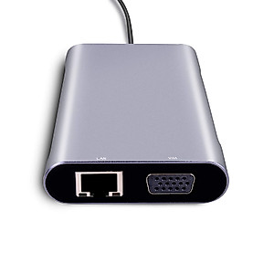 USB C Hub 10 in 1 Type C Hub with Ethernet, 4K USB C to HDMI, VGA, PD Power Delivery, 3 USB 3.0 Ports, USB C to 3.5mm, SD/TF Cards Reader for MacBook/Pro/Air and Type C Windows Laptops