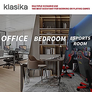 KLASIKA Ergonomic Executive Office Chair for Heavy People, Faux Leather Desk Chair with Wheels and Arms, Big and Tall Home Computer Office Chair for Long Hours, High Back Desk Chair, Black