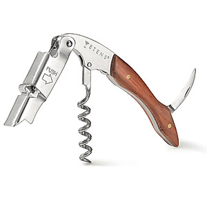 Etens Corkscrew Wine Opener with Foil Cutter, Bartender Wine Key for Servers Professional, Manual Cork Screws for Wine Bottles, Double Hinged Waiter Corkscrew Travel Wine Tool