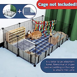 FHTONGE 36x24 Guinea Pig Cage Bottom Tarp for C&C Cage Panel, Waterproof Guinea Pig Cage Liner Base Washable Small Animal Cage Bedding for Hamster Chinchilla Hedgehog Ferret Rabbit Habitat(No Cage)