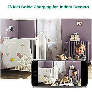 Smays 26ft Power Extension Cable Compatible with Wyze Cam, Zmodo, Blink Mini, Oculus Go, Kasa Cam, Yi Home Security Camera in Outdoor Indoor, Long Micro USB Cord White