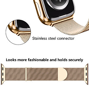 2 Pack Metal Magnetic Band Compatible with Apple Watch Bands 38mm 40mm 41mm 42mm 44mm 45mm 49mm Women Men,Milanese Loop Stainless Steel Mesh Adjustable Strap for iWatch Series 9 8 7 6 5 4 3 2 SE ultra