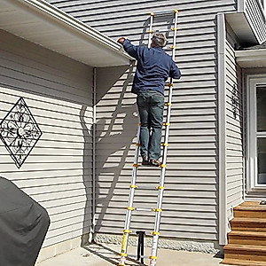 Xtend & Climb 770P telescoping-ladders, 12.5 ft, Yellow/Gray