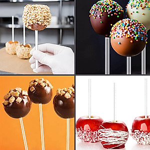 Kamehame 30 Pieces Acrylic Candy Apple Sticks 6 Inch Clear Pointed Acrylic Rods for Cake Pops or Dessert Caramel Apple Chocolate Covered Apples 6mm Diameter