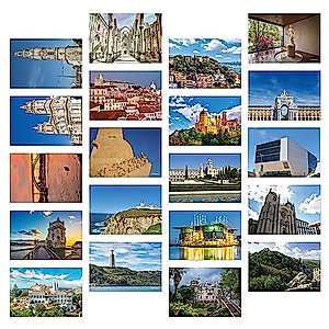 Dear Mapper Portugal Vintage Landscape Postcards Pack 20pc/Set Postcards from Around the World Greeting Cards for Business World Travel Postcard for Mailing Decor Gift