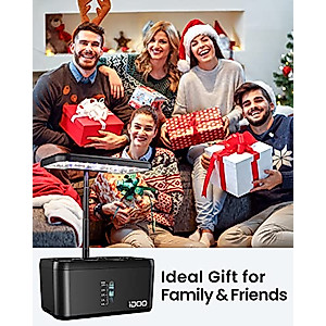 iDOO Hydroponics Growing System Indoor Garden, Plants Germination Kit with Pump, Automatic Timer LED Grow Light for Home Kitchen Gardening,8 Pods Herb Garden Kit Indoor Up to 15",Black