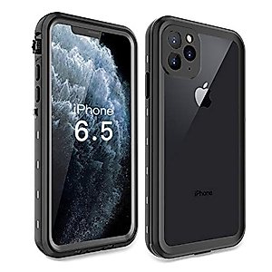iPhone 11 Pro Max Case, iPhone 11 Pro Max Waterproof Full Body Rugged Clear Slim Case with Built-in Screen Protector Heavy Duty Shockproof Cover Underwater Cases for iPhone 11 Pro Max (Black&Gray)