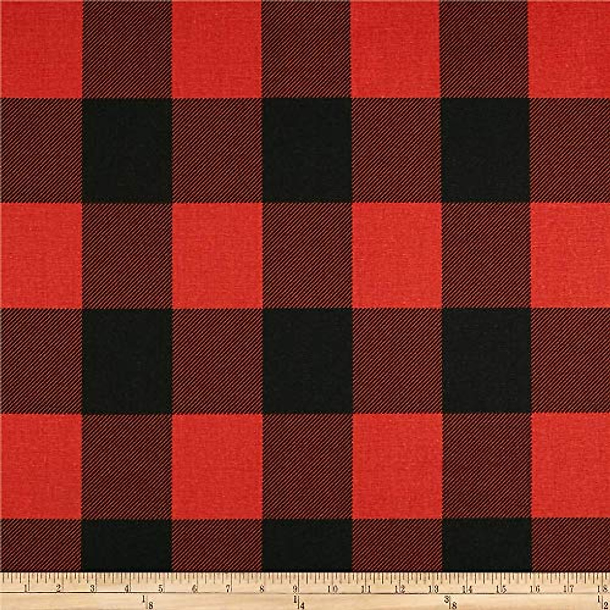 Premier Prints Buffalo Check Red/Black, Fabric by the Yard