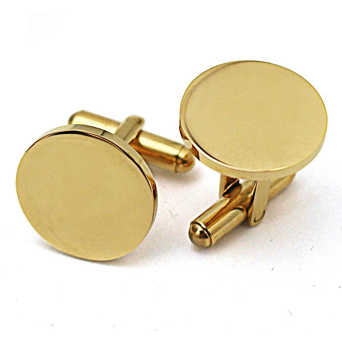 COUYA Stainless Steel 18k Gold Plated Round Cufflinks for Men's Shirt Wedding Business