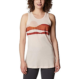 Columbia Women's Daisy Days Graphic Tank, Peach Quartz Heather/Flowshine, X-Large