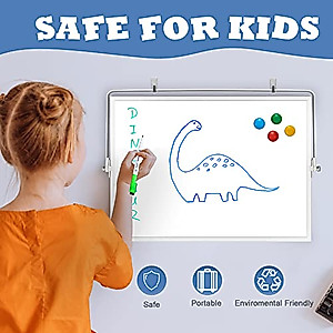 Weekly Dry Erase Board, White Board Dry Erase 16"X12", Double-Sided Magnetic Whiteboard Dry Erase Calendar with Stand for Wall and Desktop, Portable Calendar Whiteboard for Drawing, Writing, Planning