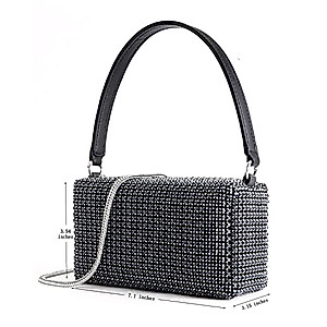 Rhinestone Crossbody Bag for Women Rhinestone Evening Bags Bling Rhinestone Purse Crystal Top Handle Handbag for Party