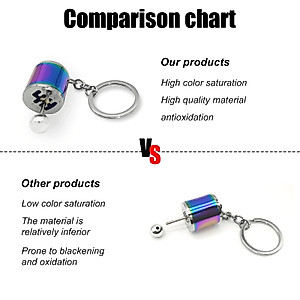 Mini Six Speed Manual Transmission Shift Lever Keyring Creative Auto Part Model Key Chain Ring Keyrings Keyfob (Colorful)