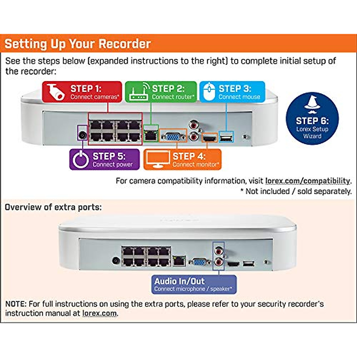 Lorex 4K Ultra HD 8-Channel Fusion Series PoE Network Video Recorder with 2TB Storage, Smart Motion Detection and Smart Home Compatibility