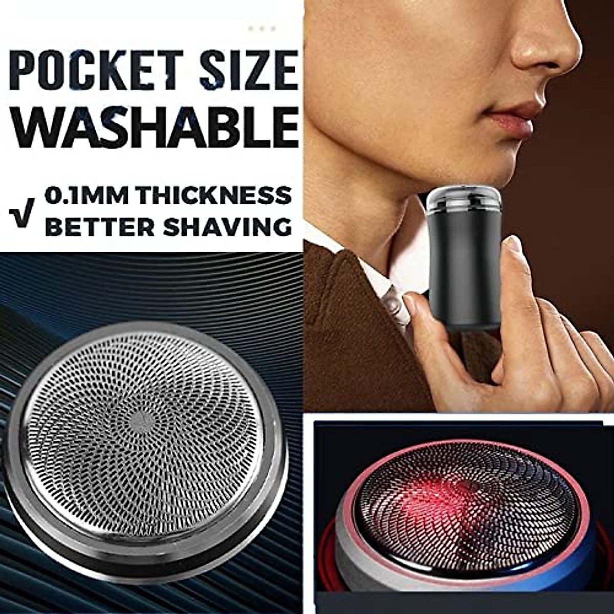 Pocket Size Washable Electric Razor, Mini Portable Electric Shaver for Men, Small Form Factor But Clean Shave, Easy to Clean, Suitable for Carrying Around. (Green)
