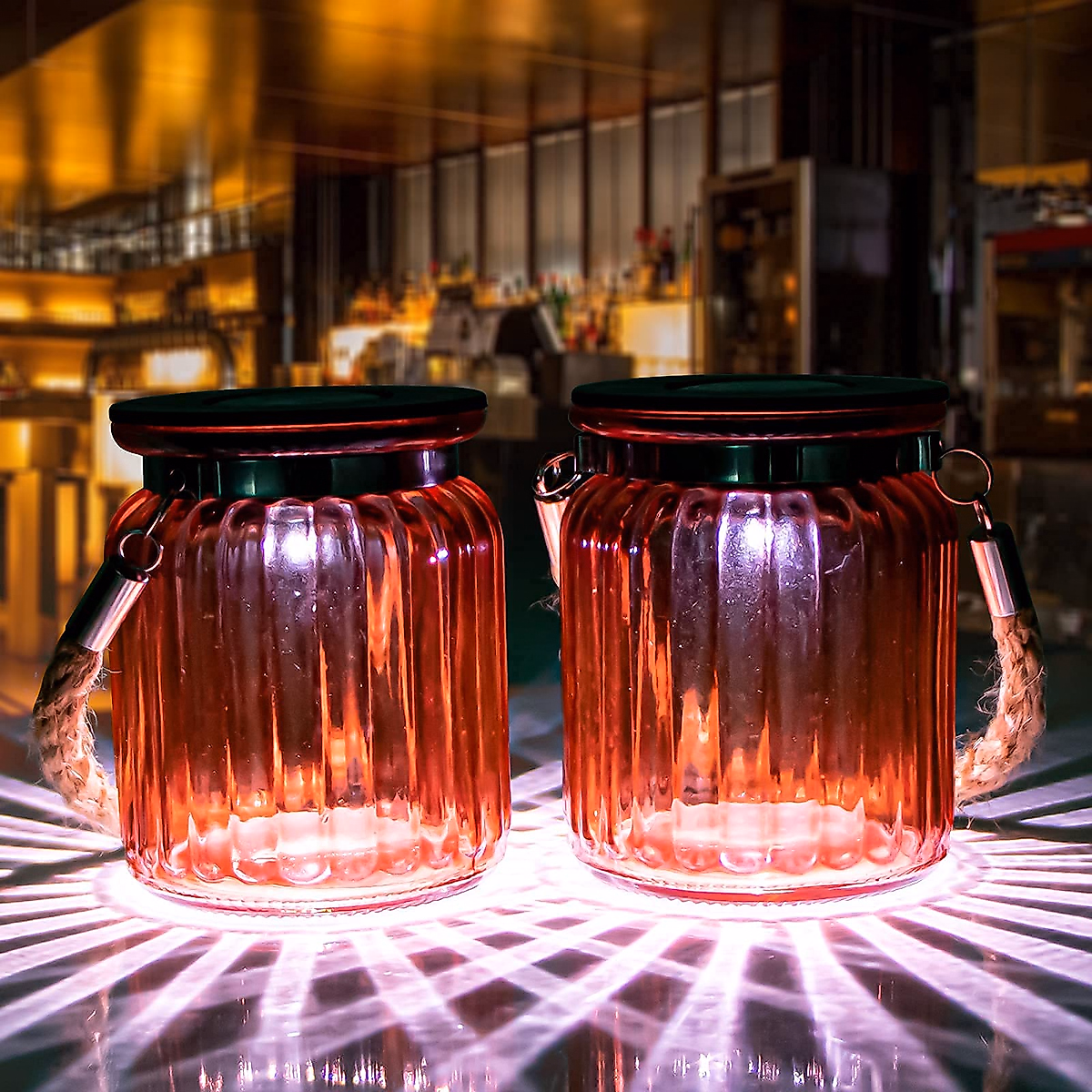 2 Pack Hanging Solar Jar Lanterns - Outdoor Solar Jar Lights Waterproof Decorative LED Lights Red for Patio Yard Garden Party Wedding Decor