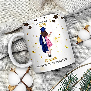 winorax Graduation Gifts Class of 2024 Personalized Graduation Coffee Mug With 11oz 15oz Travel Coffee Mugs Master Degree College Grad Congratulations Keepsake For Senior High School Student