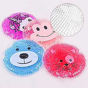 Boo Boo Gel Ice Packs, Kids Ice Packs, Hot Cold Kids Ice Pack, Cold Pack, Cold Therapy and Pain Relief for Minor Cuts, Pain Relief for Kids Injuries, Reusable Gel Ice Packs (4 pcs 5 * 5 inch)