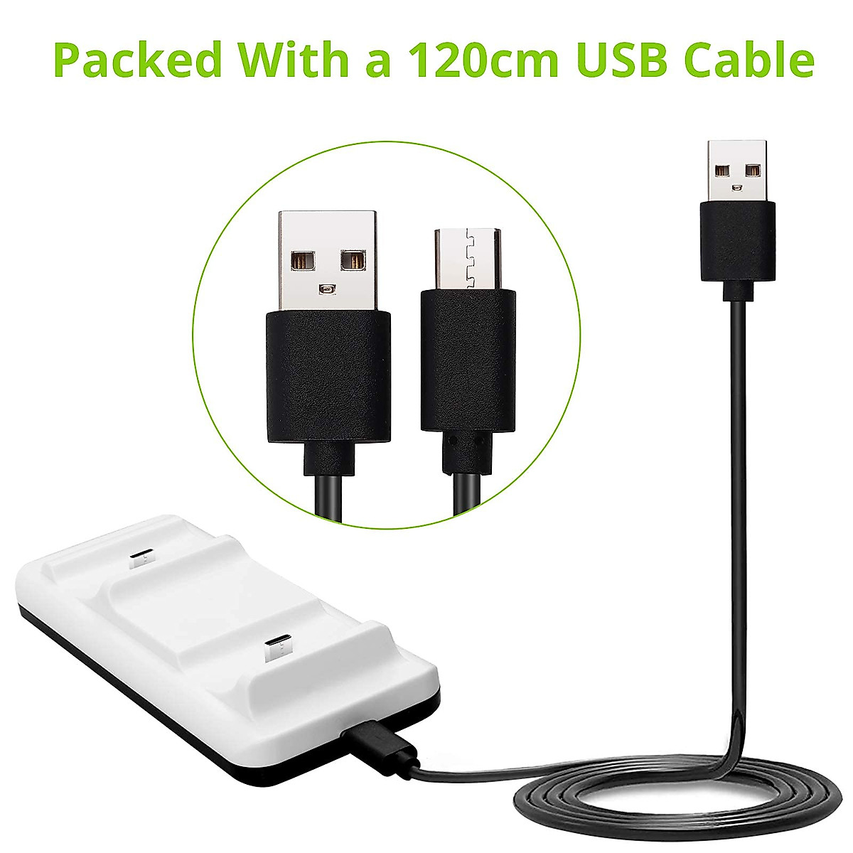 Mini PS5 Controller Charger, LiNKFOR Charging Dock Station for PS5, Fast Dual Charger Accessories for PlayStation 5 DualSense Controller with USB Cable, White