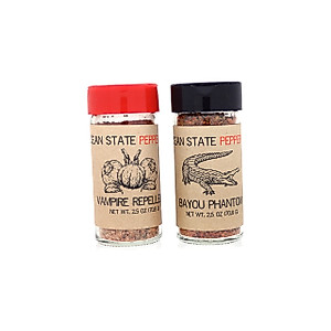Set of 2 Ocean State Pepper Company Seasoning - Ghost Pepper and Garlic - Bayou Phantom and Vampire Garlic